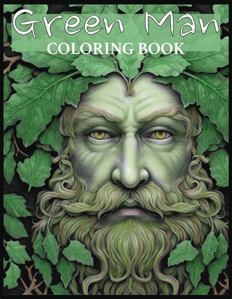 Green Man Coloring Book 25 Single Sided Grayscale Images