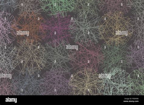 Abstract Geometric Background With Shape Of Messy Random Line Circles Pattern Vector