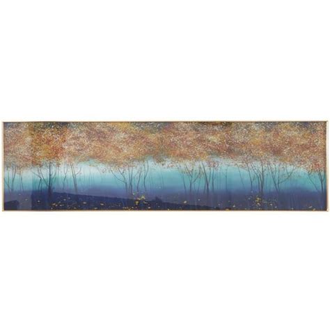 Litton Lane 1 Panel Landscape Trees Framed Wall Art With Gold Aluminum