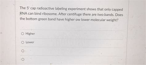 Solved The 5 ﻿cap Radioactive Labeling Experiment Shows