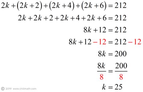 Sum Of Consecutive Even Integers ChiliMath