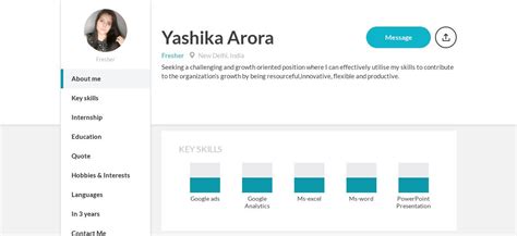 Yashika Arora Online Resume Craftmycv
