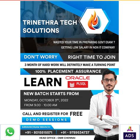 Learn Oracle And Plsql Trinethra Tech Solutions Batch Starts On 3rd