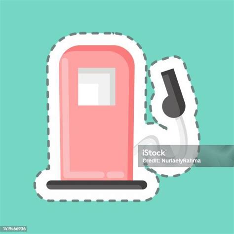 스티커 라인 컷 가스 펌프 자동차 기호에 적합합니다 편집 가능한 간단한 디자인 디자인 템플릿 벡터 간단한 그림 0명에 대한 스톡 벡터 아트 및 기타 이미지 Istock