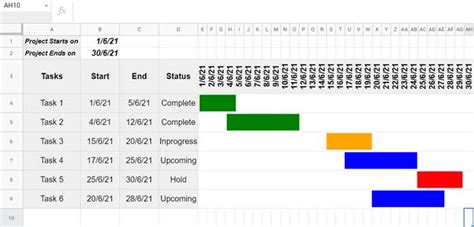 Multi Color Gantt Chart In Google Sheets How To