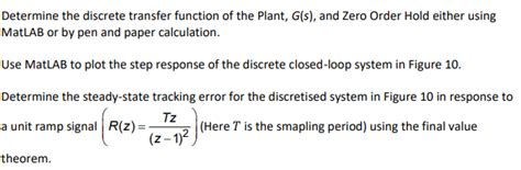 The Continuous Time Control System Can Be Described