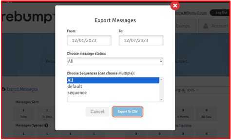 enhanced reporting and exporting messages rebump