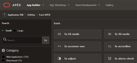 oracle apex 18 some icon of the universal theme are missing stack