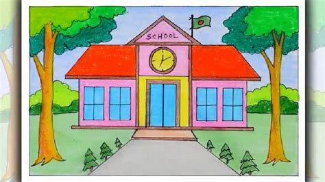 25 Easy School Drawing Ideas How To Draw A School