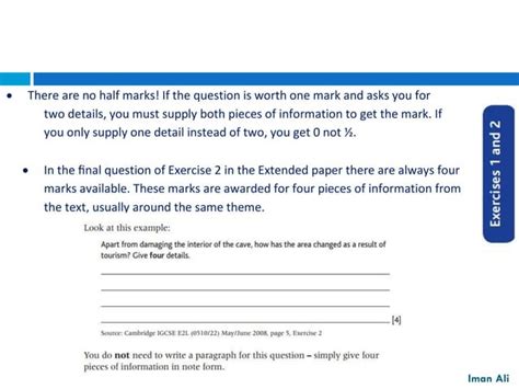 Igcse Esl Comprehension Guide Ppt