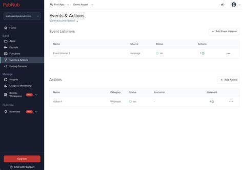 react to events pubnub docs