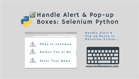 Python Selenium Handle Alert Popup Techbeamers