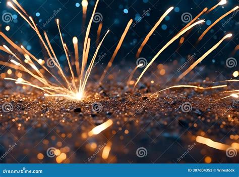 Ai Generated Illustration Of A Firework Exploding Against A Dark Backdrop Stock Illustration