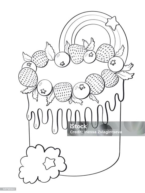 등고선 그림 스케치 스타일 과자 장수 달콤한 케이크 딸기 초콜릿 휴일 생일 디자인 요소 광고 인쇄 스티커 색칠 공부 귀여운에 대한 스톡 벡터 아트 및 기타 이미지 Istock