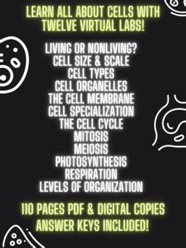 All About Cells Full Virtual Lab Bundle By Building Brix Of Science
