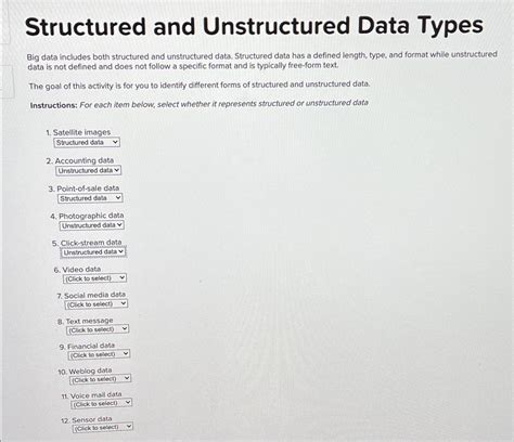 Solved Structured And Unstructured Data Typesbig Data
