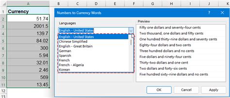 How To Quickly Convert Currency Numbers To Words In Excel