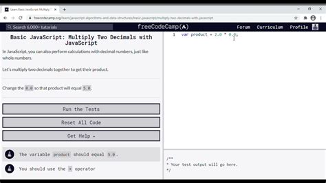 16 Learn Basic Javascript Multiply Two Decimals With Javascript Youtube