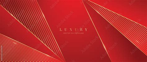 Luxury Red Background Vector Abstract Red And Golden Lines Background With Glow Effect Modern