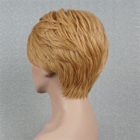Pixie Cut Human Hair Wigs For White Women Golden Blonde Etsy