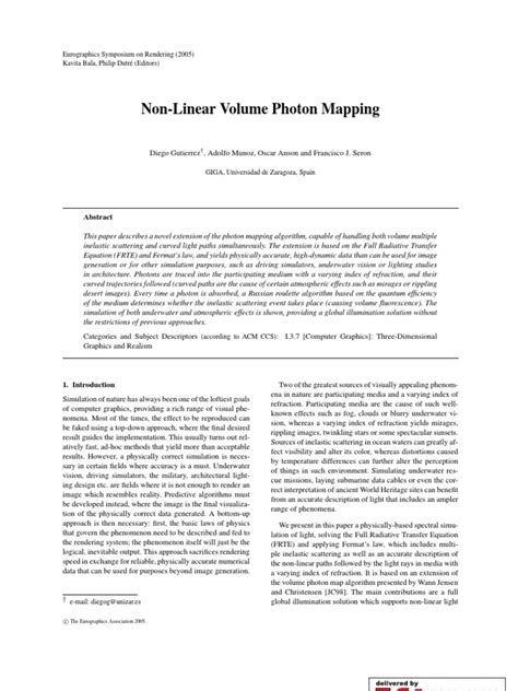 non linear volume photon mapping eurographics symposium on rendering