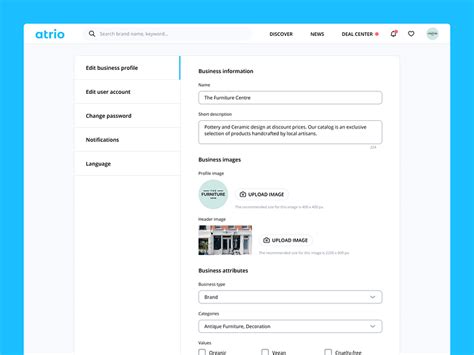 Settings Sidebar Profile Configuration Tab Upload Preferences By Modo