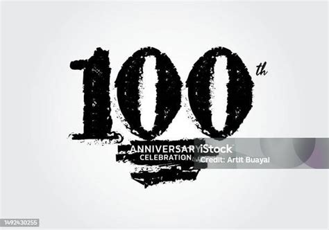 100 주년 기념 로고 블랙 벡터 100 번째 생일 로고 100 숫자 디자인 기념일 배너 초대장 및 포스터 기념일 디자인 요소