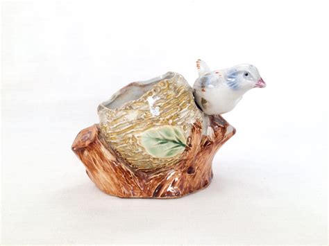 Vintage Occupied Japan Bird Nest Planter Etsy