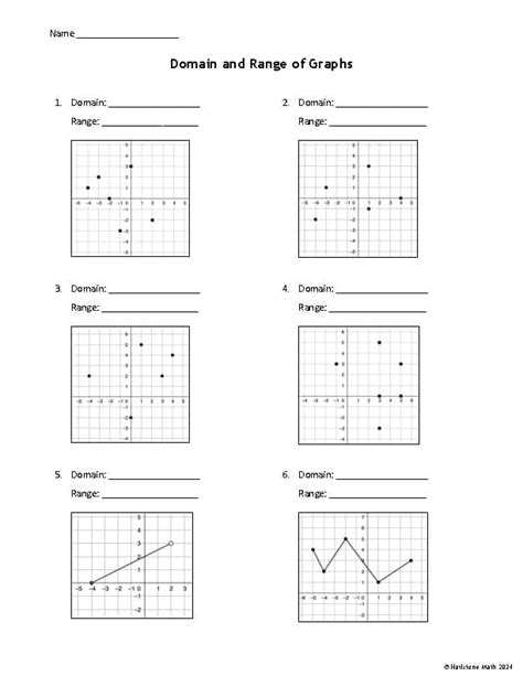 Domain And Range Of Graphs Worksheet By Hailstone Math Tpt