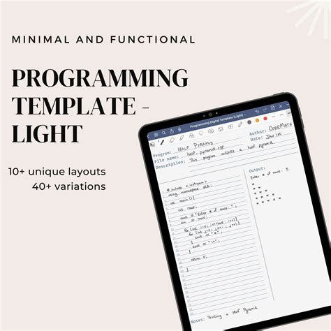 Codingprogrammingtemplate Digital Notebook Light Theme For Goodnotes Notability Onenote On