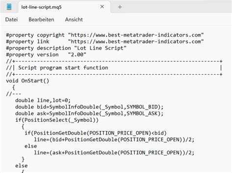 Lot Line Custom Script ⋆ Top Mt5 Indicators Mq5 Or Ex5 ⋆ Best