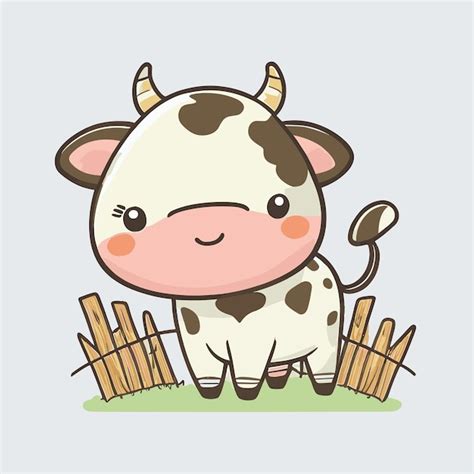 Premium Vector Cute Chibi Cow Kawaii Illustration