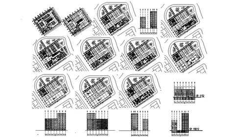 High Rising Building Work Plan 2d View Drawing In Autocad