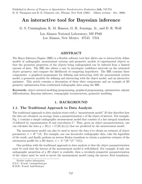 Pdf An Interactive Tool For Bayesian Inference