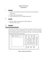 Mastering Oscilloscope Functions For Electric Circuit Course Hero