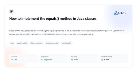 How To Implement The Equals Method In Java Classes Labex