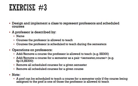 Exercise 3 • Design And Implement A Class To