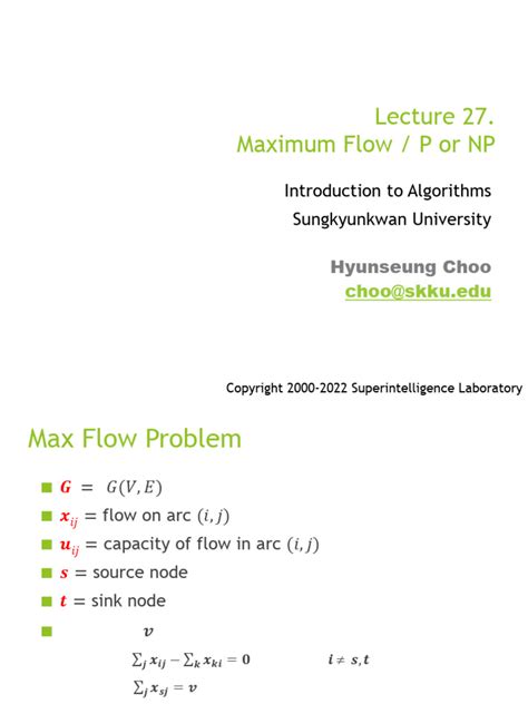 Lecture 27 Maximumflow Np Completeness Pdf