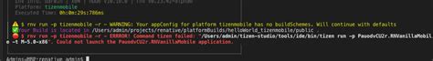 tizen watch mobile failing on launching app · issue 156 · flexn io renative · github