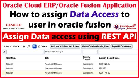 How To Assign Data Access To User Using Rest Api Api To Assign Data Access To User In Fusion