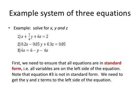 System Of Equations 3 Variable Examples