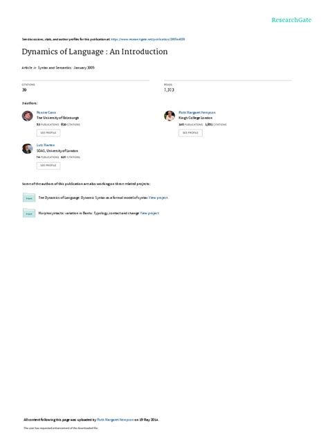 Dynamics Of Language An Introduction Pdf Syntax Phrase