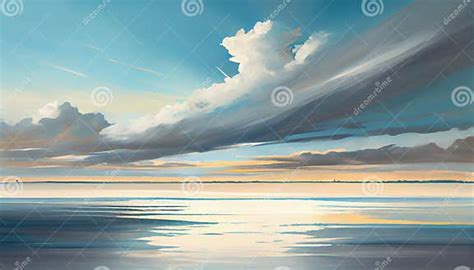 Generative Ai Horizon Hues A Serene Abstract Cloudscape Of Soft
