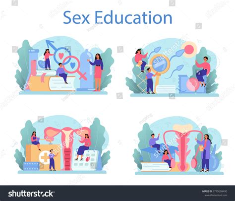 Sexual Education Concept Set Sexual Health Stock Vector Royalty Free