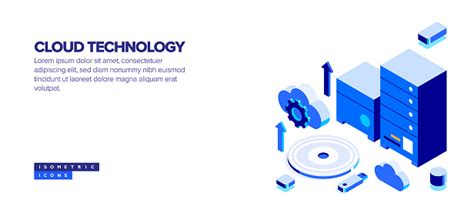 클라우드 기술 아이소메트릭 웹 배너 개념 및 3차원 디자인 3차원 형태에 대한 스톡 벡터 아트 및 기타 이미지 3차원 형태 Cpu 네트워크 보안 Istock