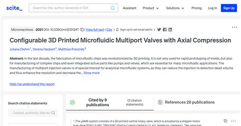 Citation Report Configurable 3d Printed Microfluidic Multiport Valves