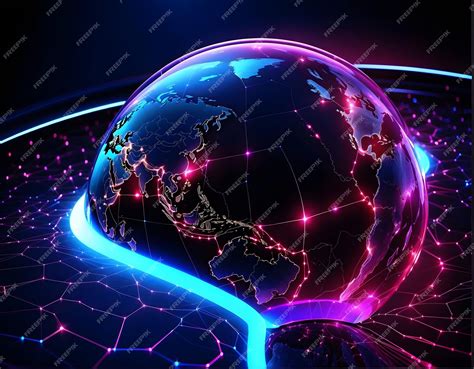 Premium Photo Abstract Digital World Map Globe Concept Oglobal Connection Network And Data