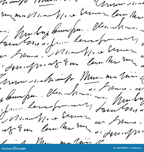 Handwritten Abstract Text Vector Seamless Pattern Vector Monochrome