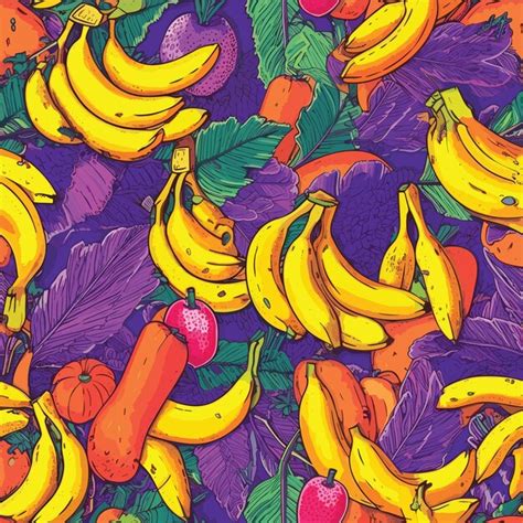 Premium Vector Seamless Colorful Banana Pattern