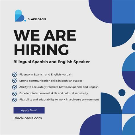 Black Oasis On Linkedin Hiring Jobhiring Jobalert Opportunities English Spanish